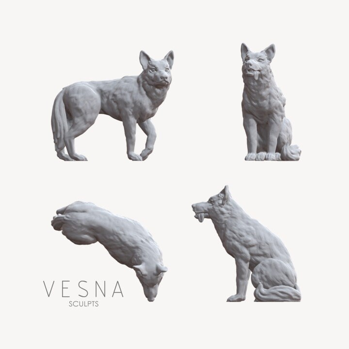 2pc Guard Dogs, DnD Dungeons and Dragons TTRPG Miniatures DnD Monsters ...