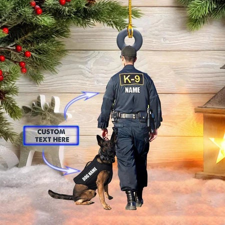 Personalized Police Dog Trainer Ornament, Sheriff Police K9 Ornament ...