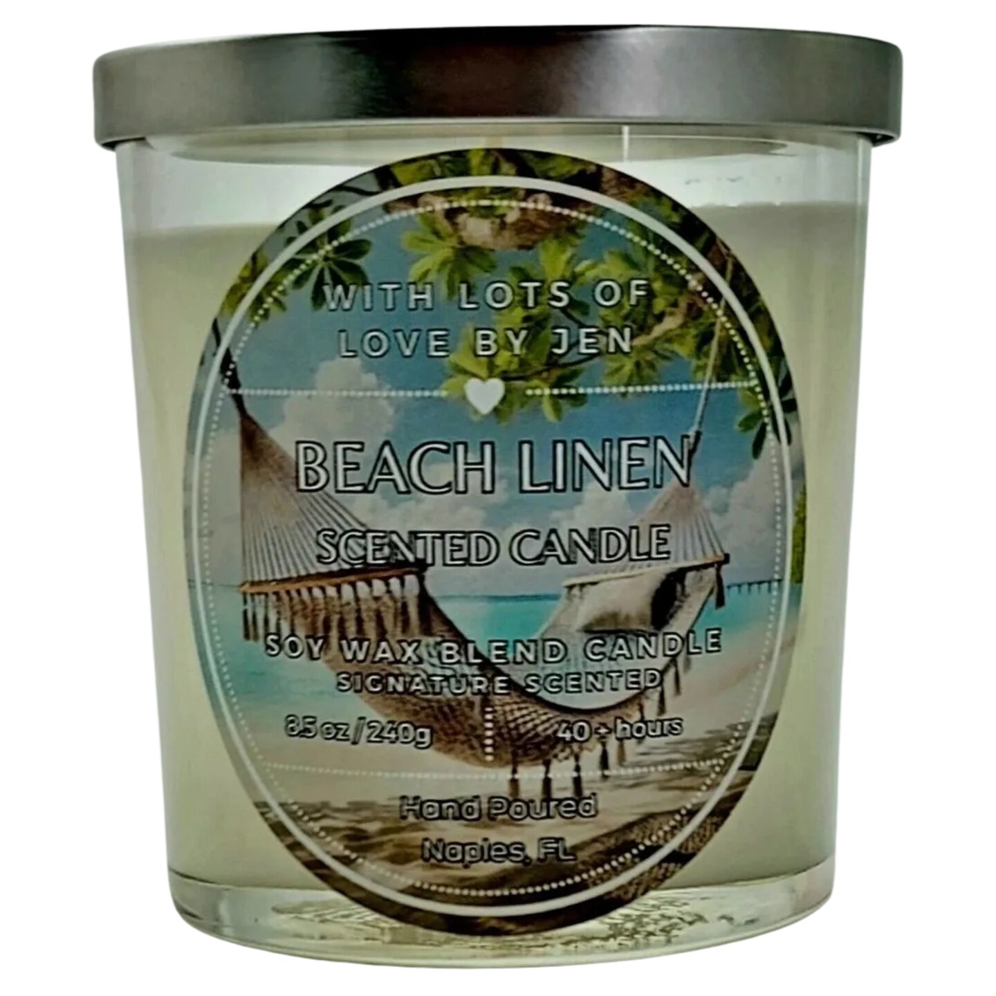 With Lots Of Love By Jen Fresh Clean Coastal Breeze Scented Candle ...
