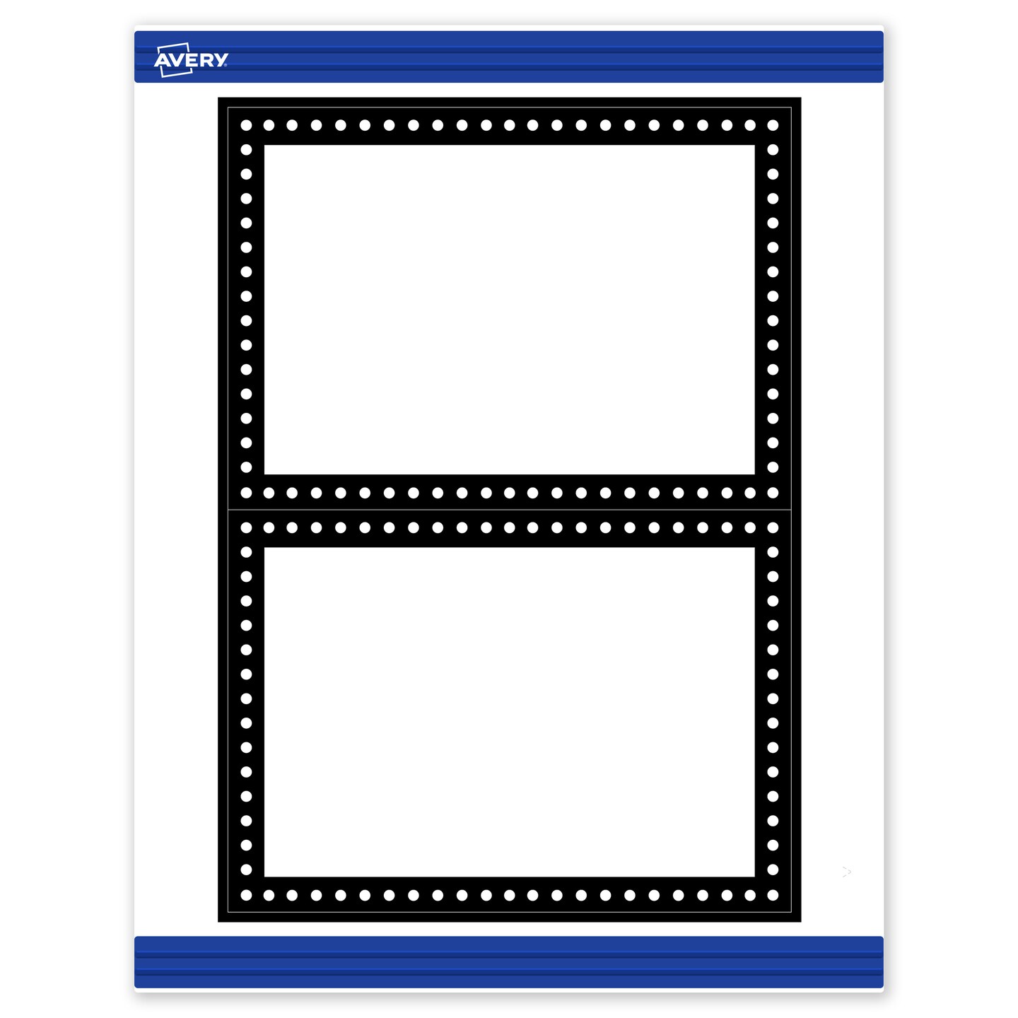 Avery Printable Rectangle Invitation Cards, Black and White Polka Dots ...
