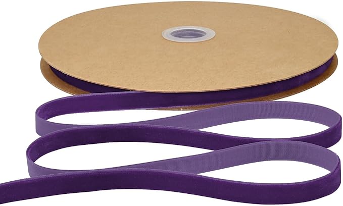 Purple Velvet Ribbon 3/8 inch × 25 Yards for Christmas Wreath Bow DIY ...