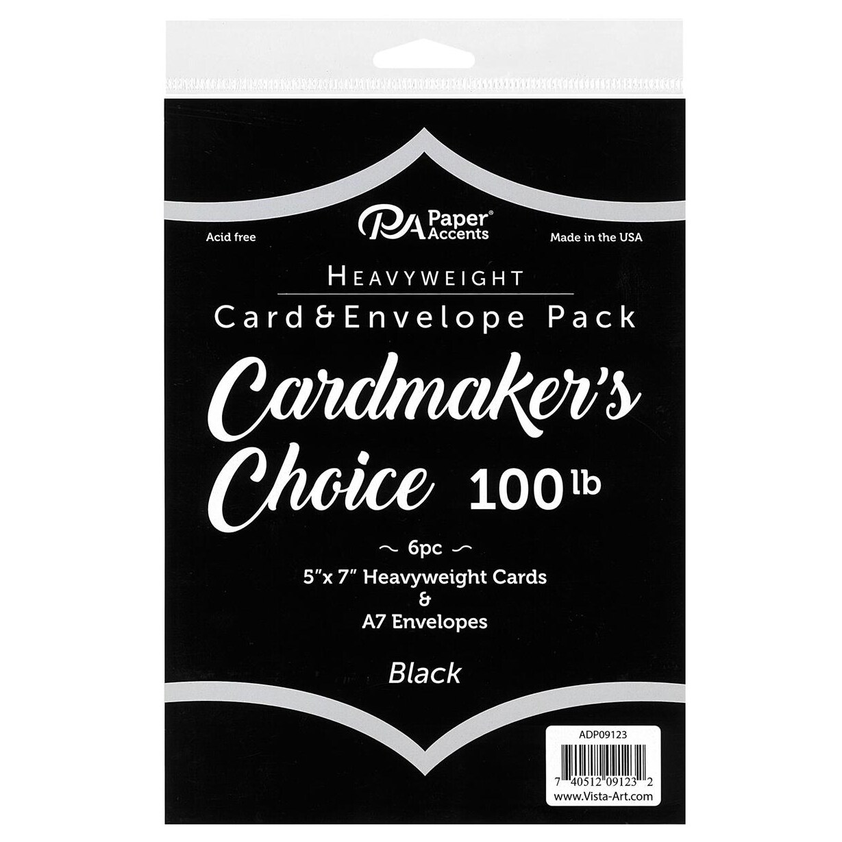 Accent Design Paper Accents Blank Cards & Envelopes, 5x7, Black, 100lb ...