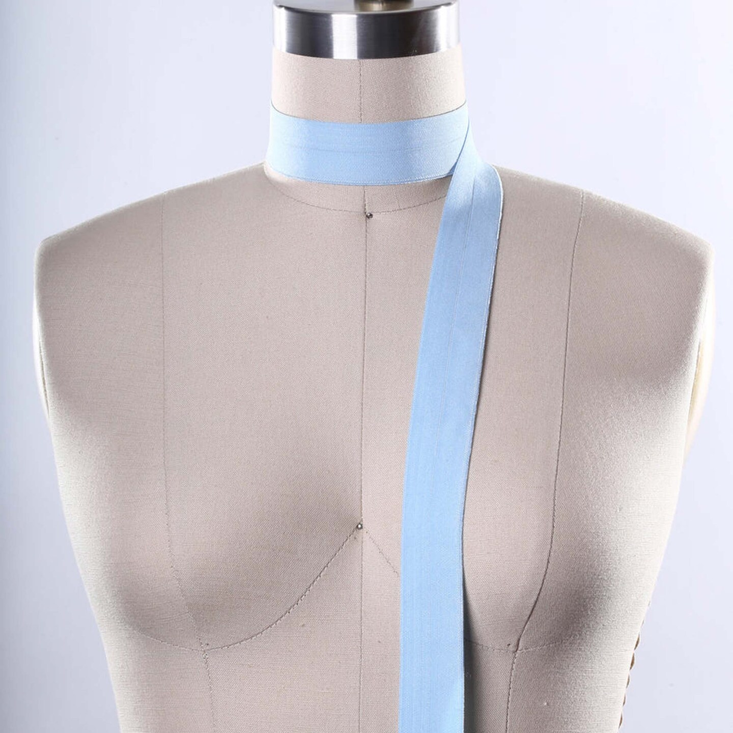 5/8" Baby Light Blue Fold Over Elastic Trim Soft Bias Stretch for Hairbands Sewing 3 Yards ...