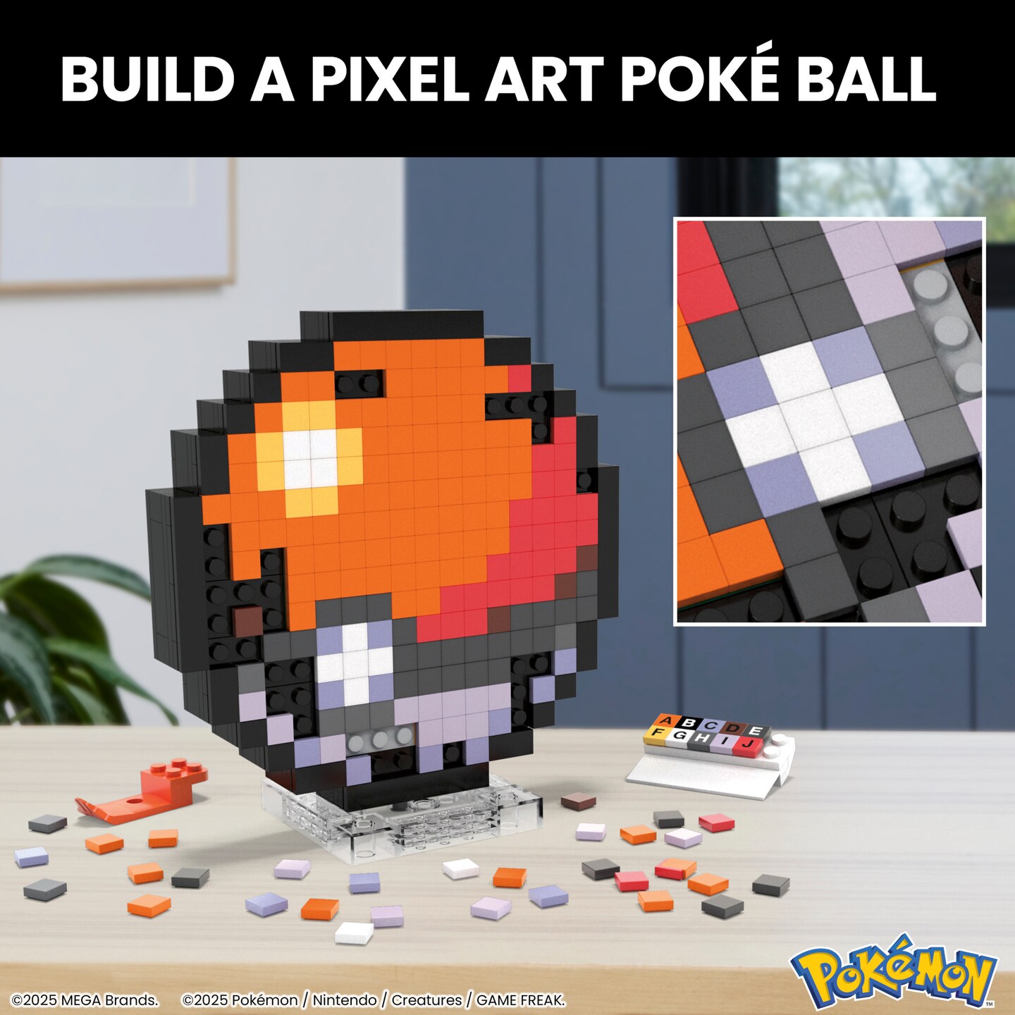 Mega Bloks - Pokemon Classic Poke Ball, Pixel Art, 342 Piece Building ...
