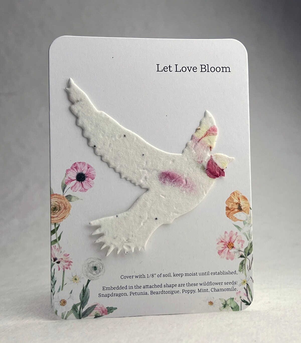 Custom Recycled Cards with Wildflower Seed Paper Bird - Let Love Bloom ...