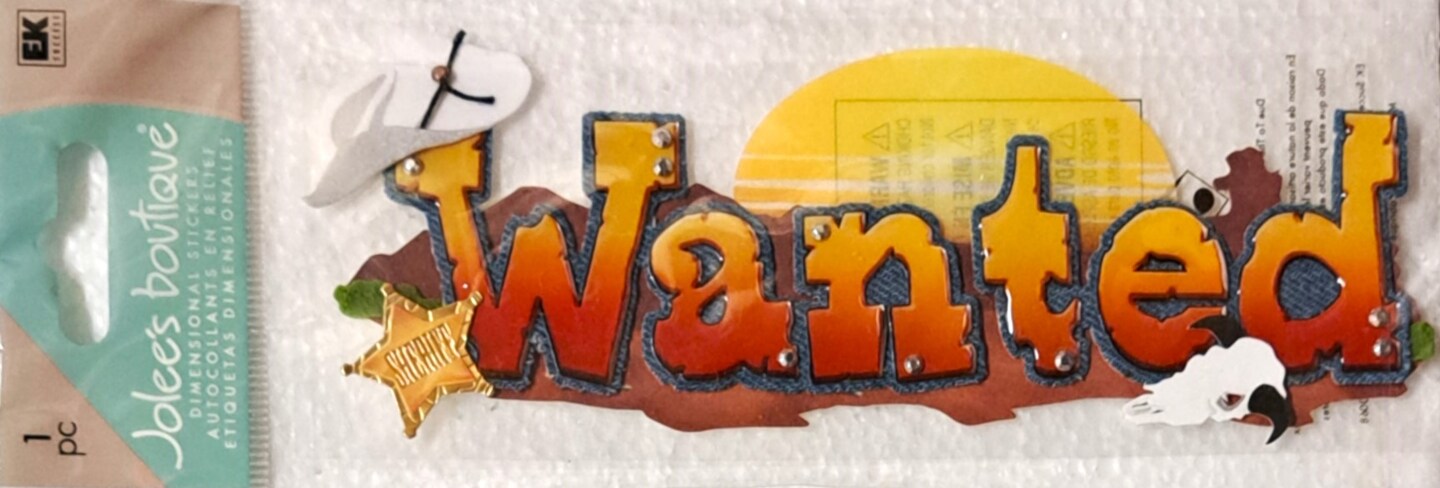Jolee's Boutique Wanted Dimensional Title Sticker | Michaels
