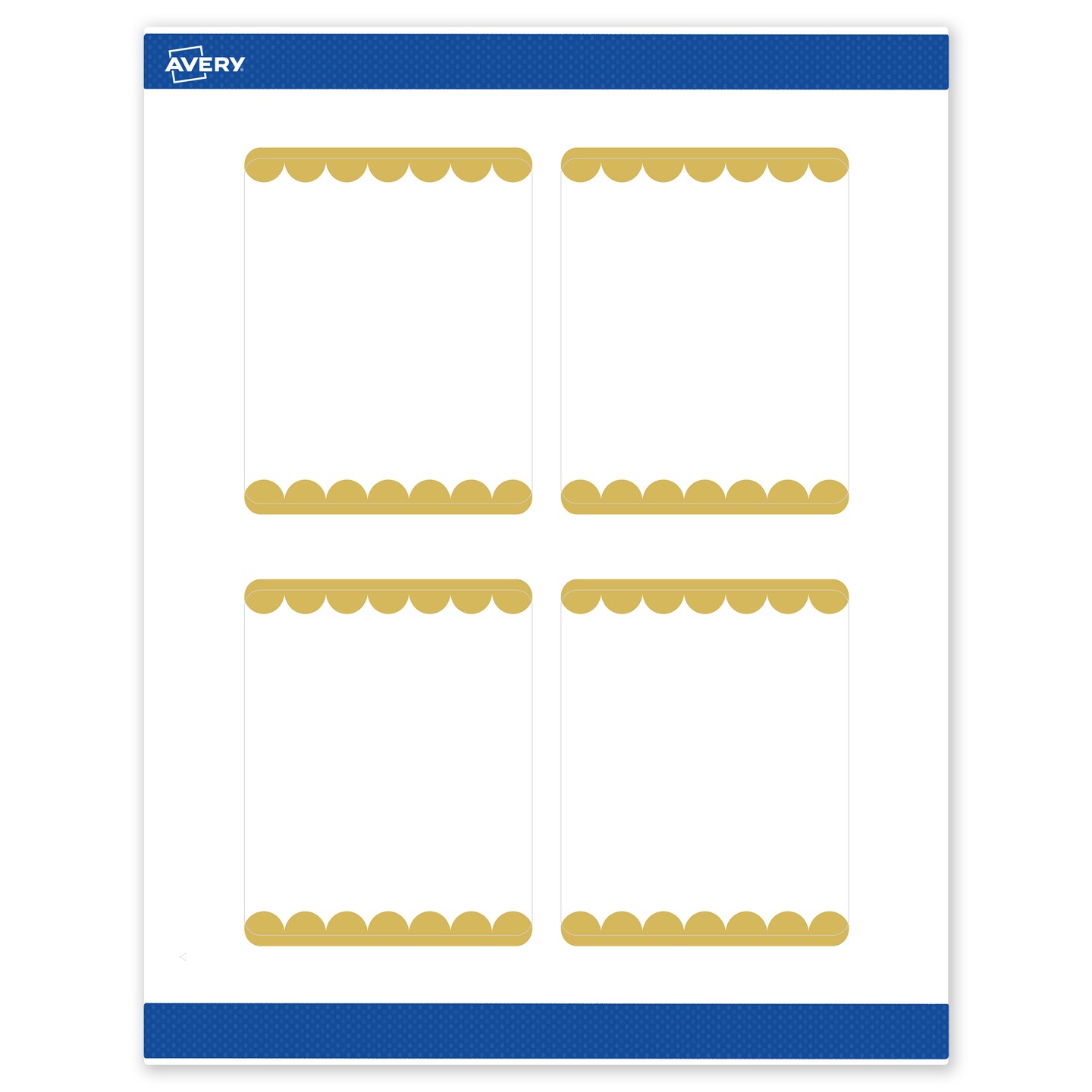 Avery Printable Rectangle Labels, Gold Edge Dots, 4" x 3-1/3", Matte ...