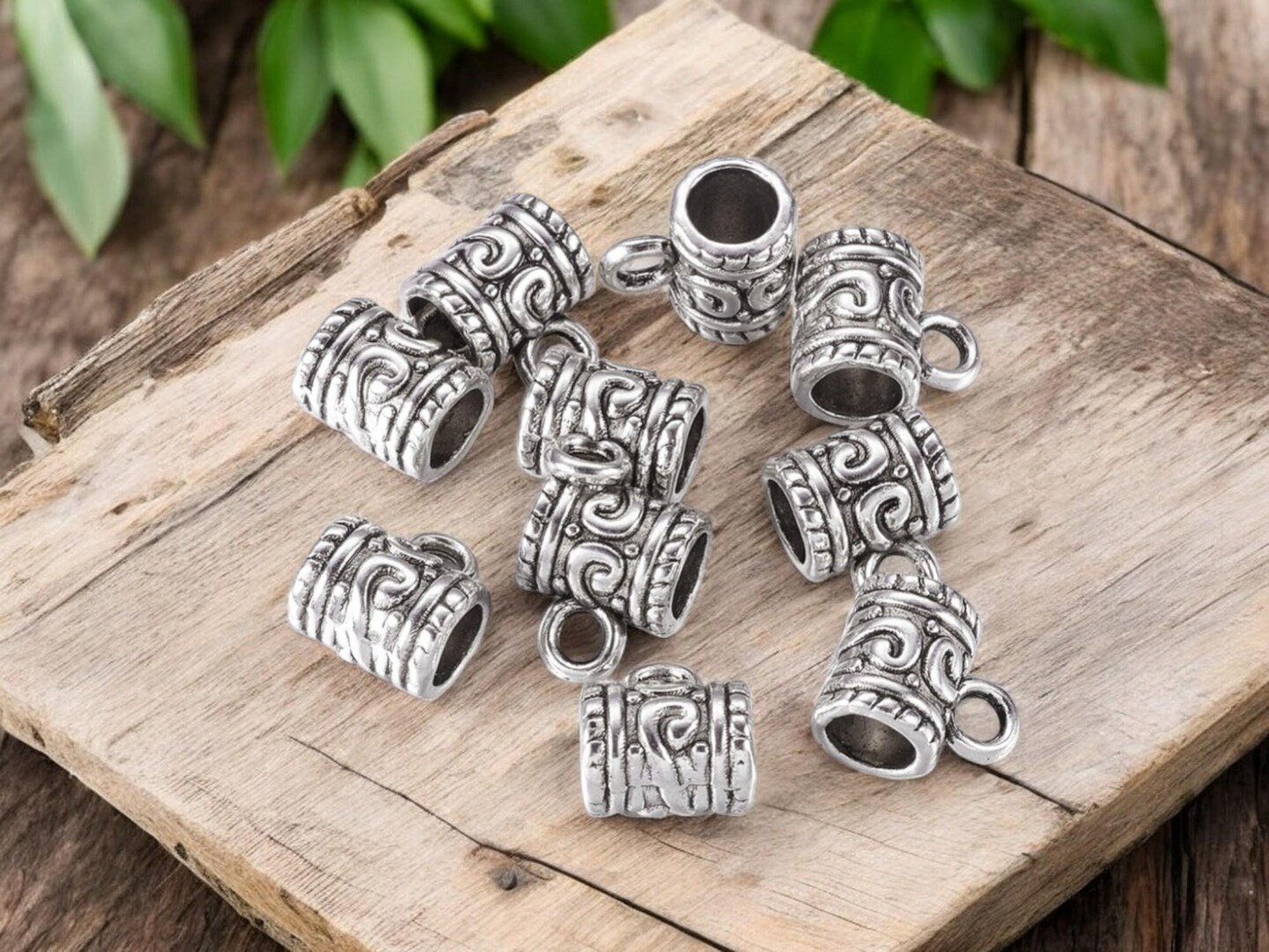 *25* 9x7mm Antique Silver Charm Hangers | Michaels