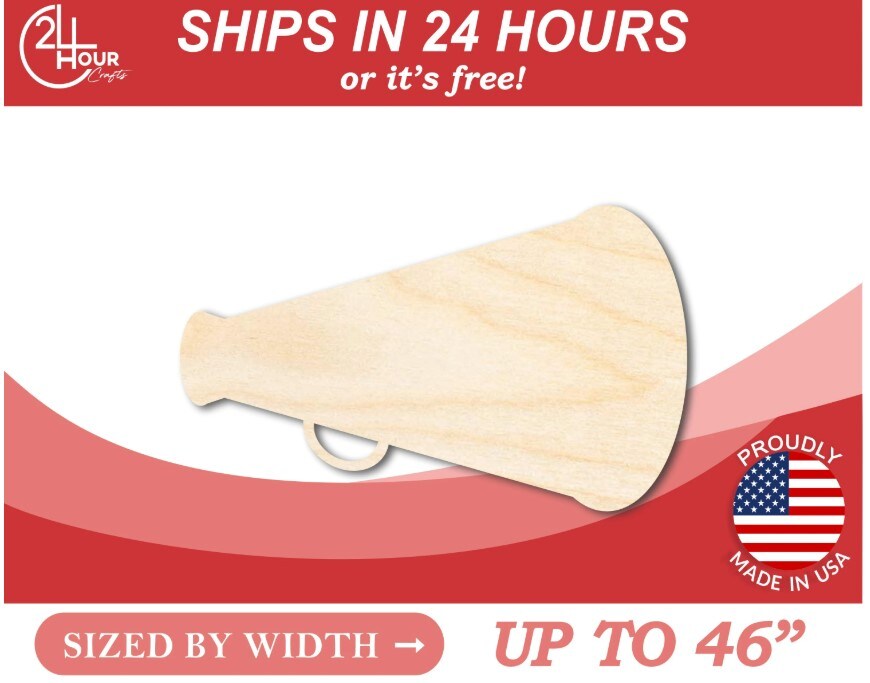 Unfinished Wooden Megaphone Shape - Cheerleader - Protest - Craft ...