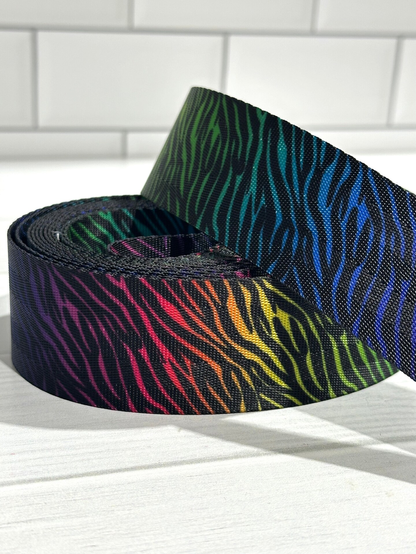 Rainbow Zebra Print 1.5” Seatbelt Webbing | Michaels