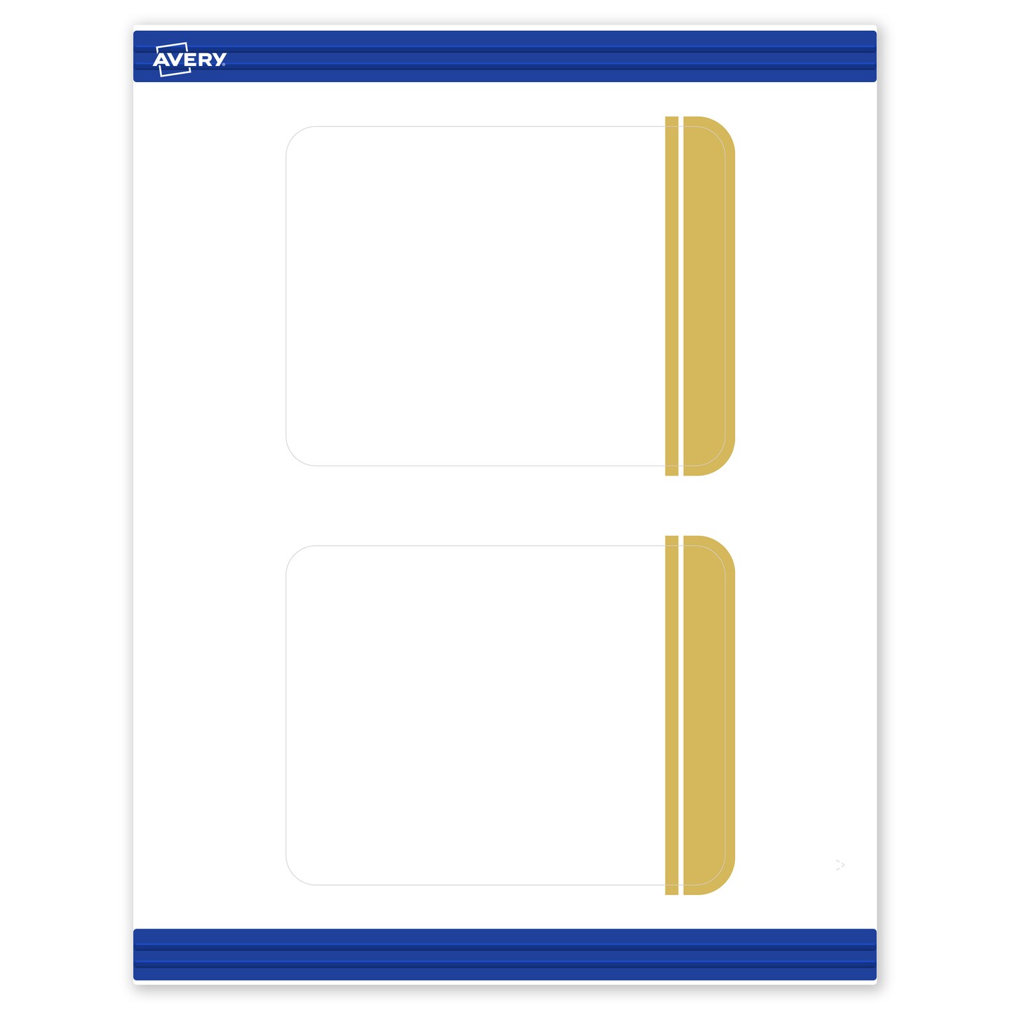Avery Printable Rectangle Postcards with Rounded Corners, Gold Double ...
