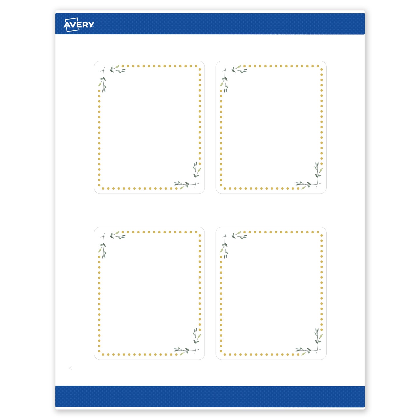 Avery Printable Rectangle Labels, Gold Dots with Green Florals, 4" x 3 ...