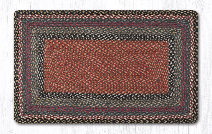 Earth Rugs RC-43 Burgundy / Blue / Gray Oblong Braided Rug 27 Inch X 45 ...