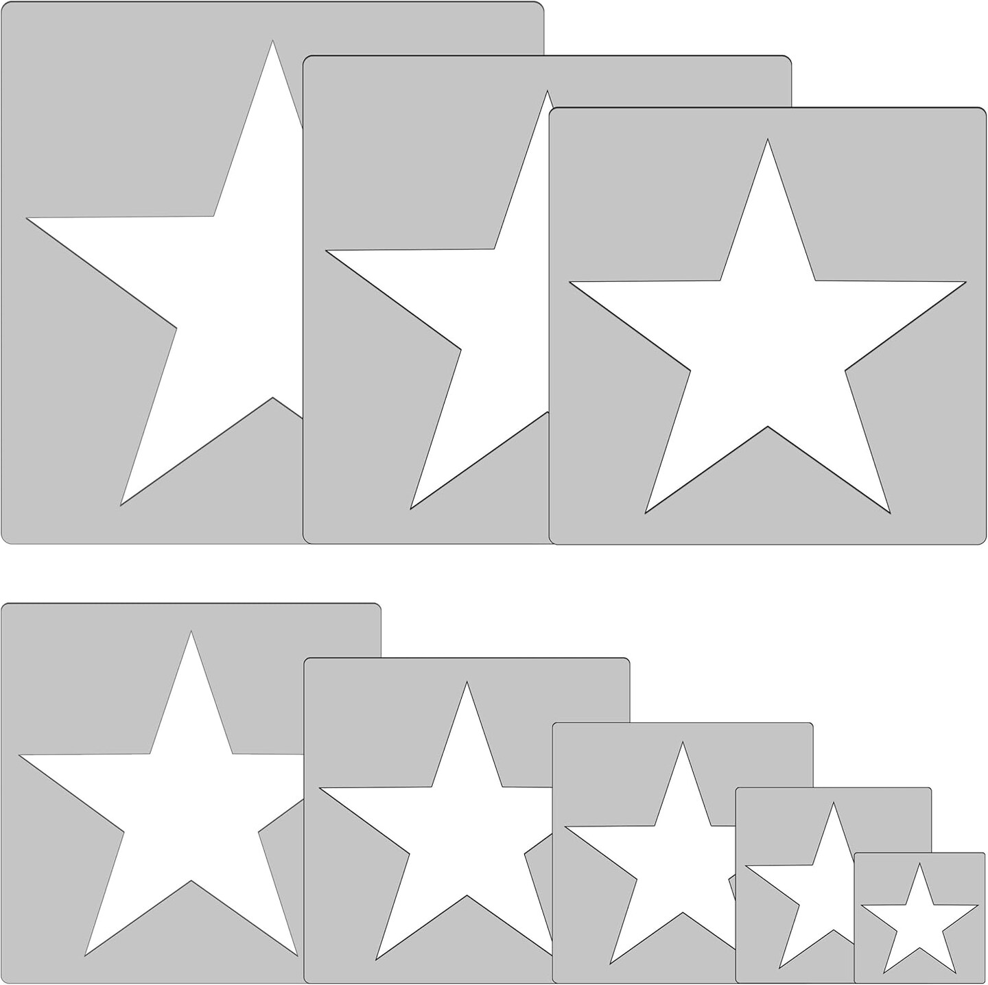 8 Pieces Reusable Large Star Stencil | Michaels
