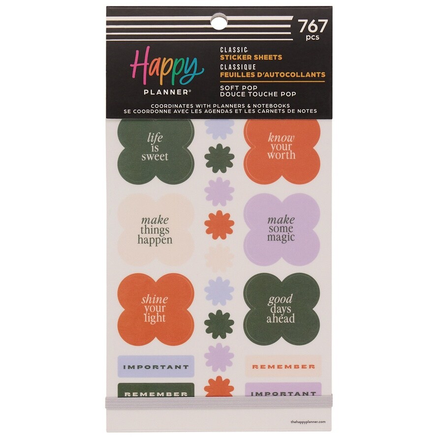 Happy Planner Sticker Value Pack 30/Sheets-Soft Pop | Michaels