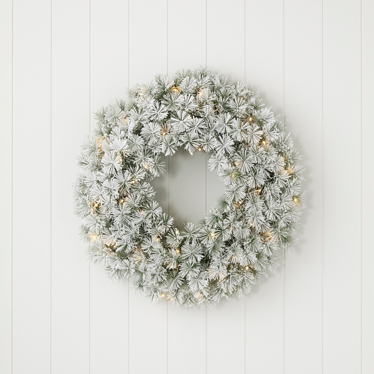 Christmas Flocked Winter Fir Wreath, Color: Green, Count: 1 | Michaels
