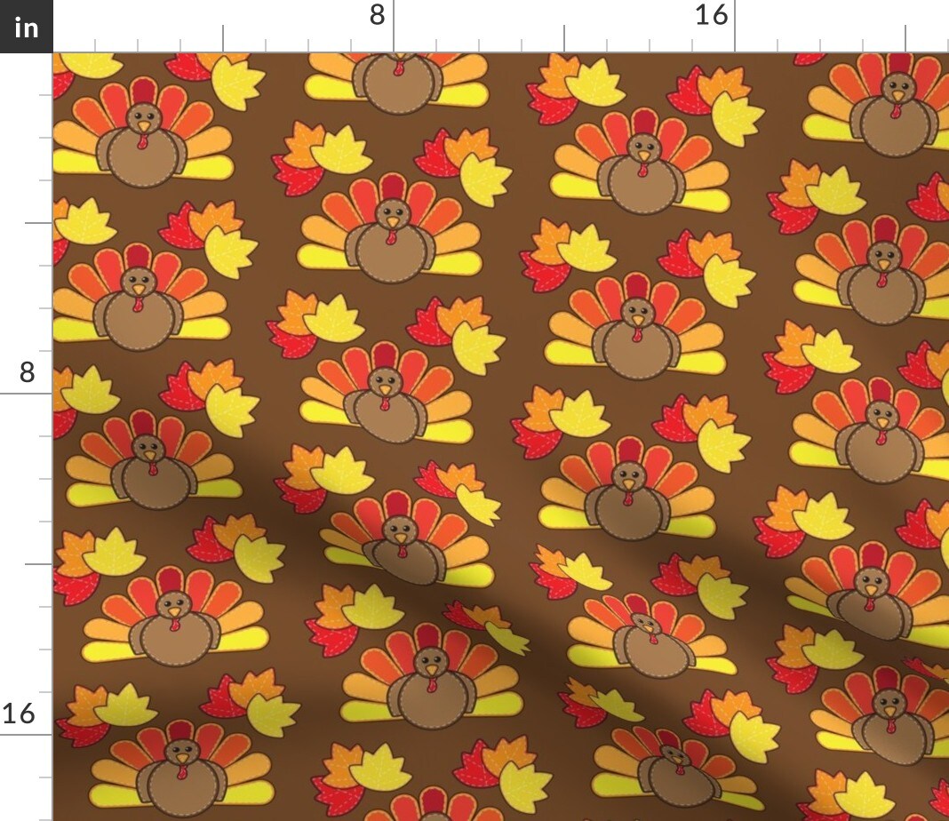 Turkey Thanksgiving Custom Printed Fabric by Spoonflower Various ...