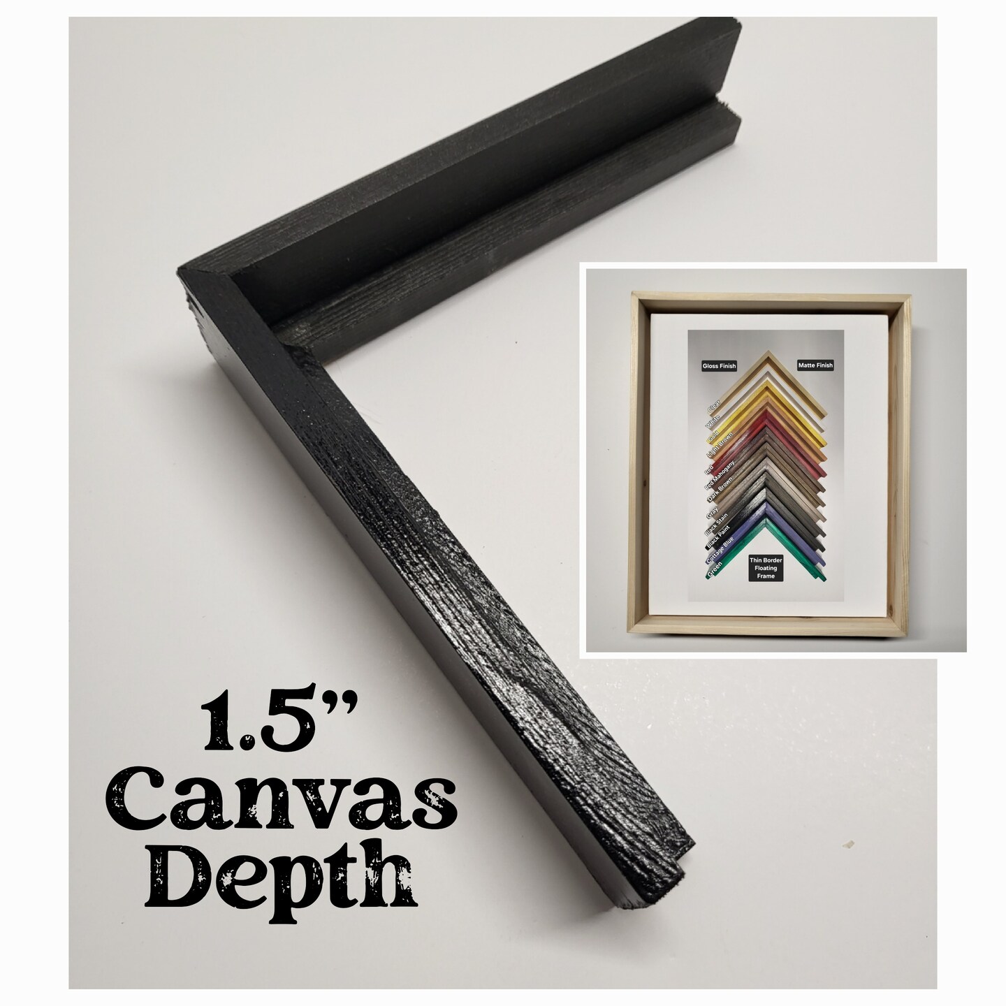 Thin Border Canvas Floating Frame, Made-to-Order Canvas Frame, Solid ...