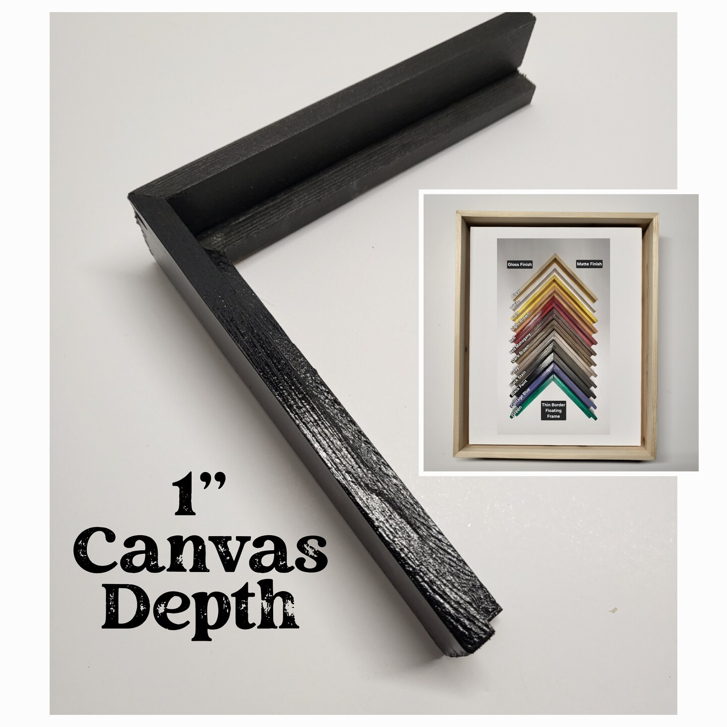 Thin Border Canvas Floating Frame, Made-to-Order Canvas Frame, Solid ...