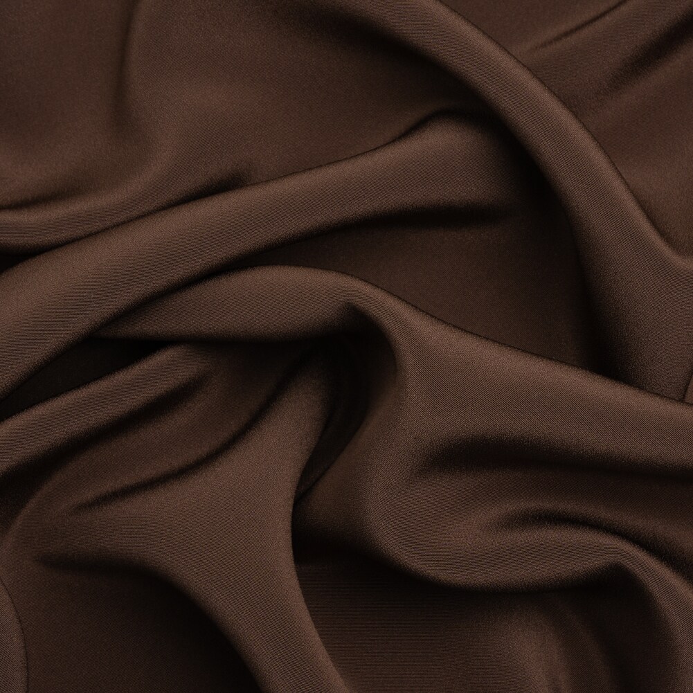 1 Yard Solid Dark Brown Silk Crepe Fabric Four Ply for High End Fashion ...