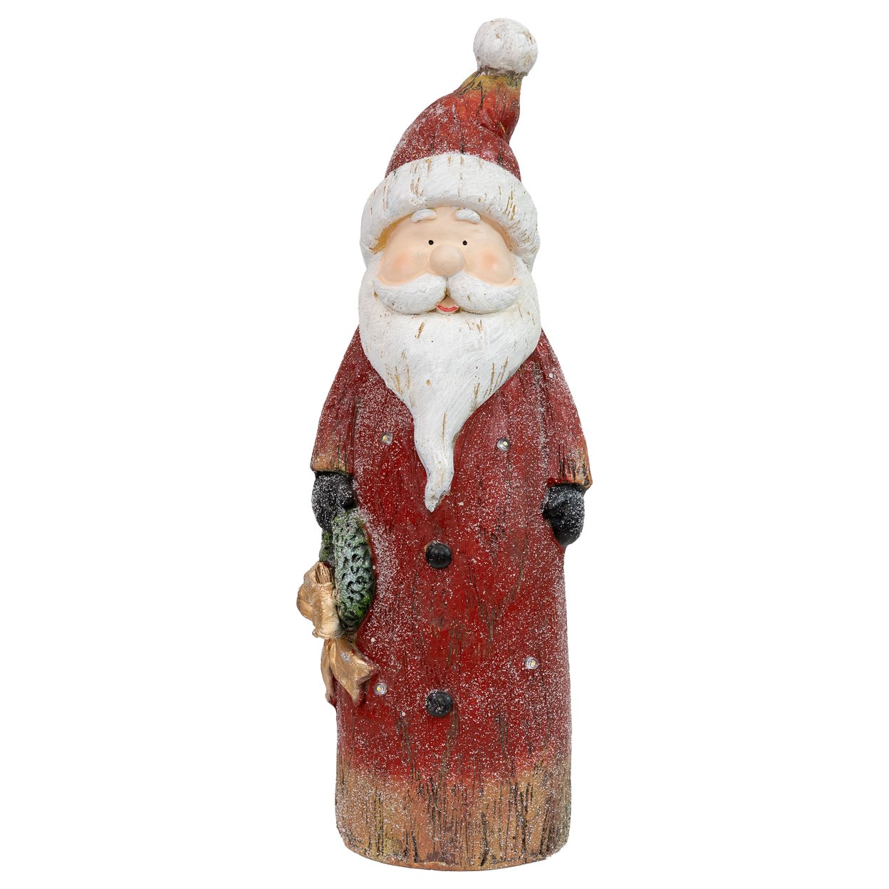 Sunnydaze Rustic Santa Indoor Pre-Lit Led Christmas Statue - 24 In ...