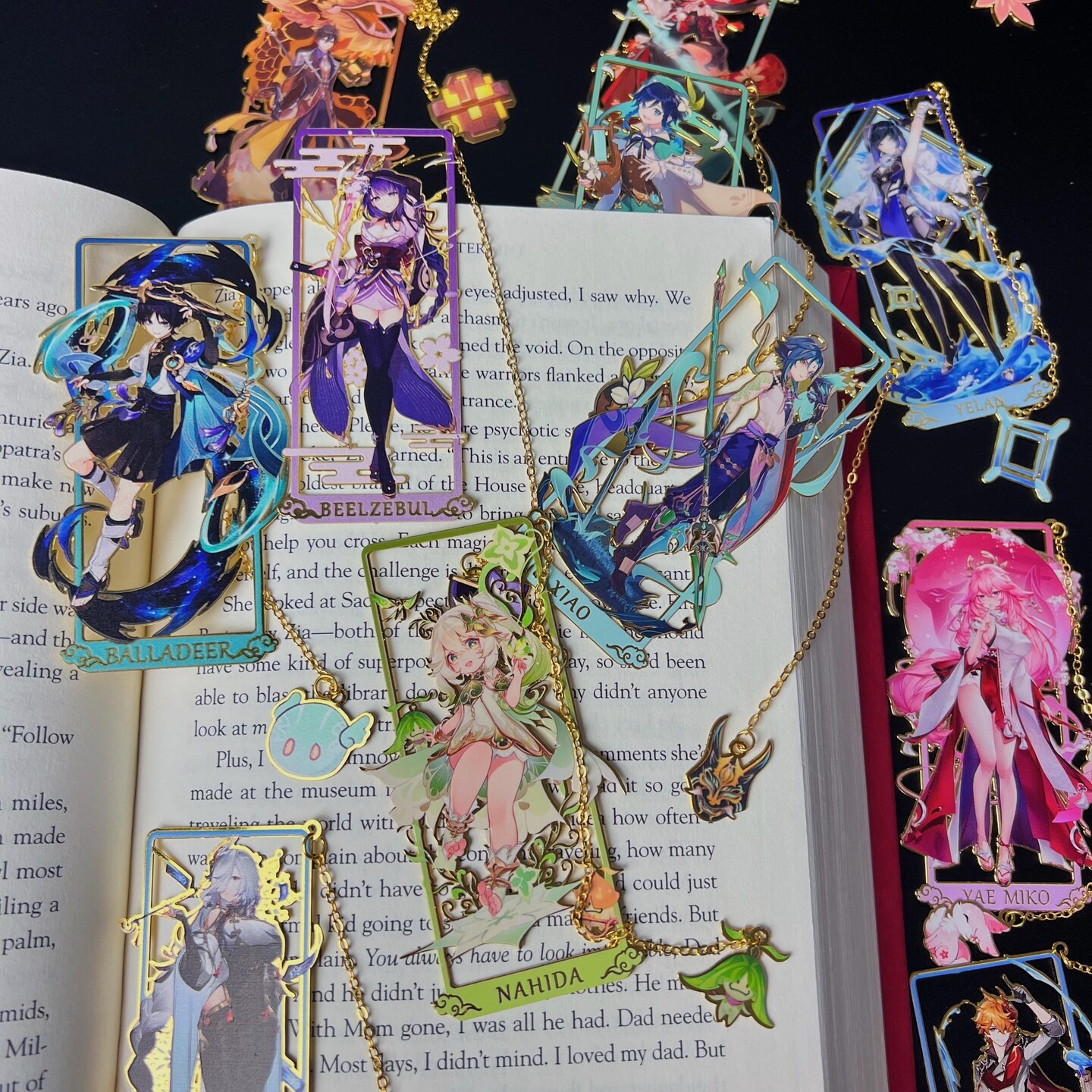 Genshin Impact Metal Bookmarks, Genshin Impact bookmarks, Genshin gold ...