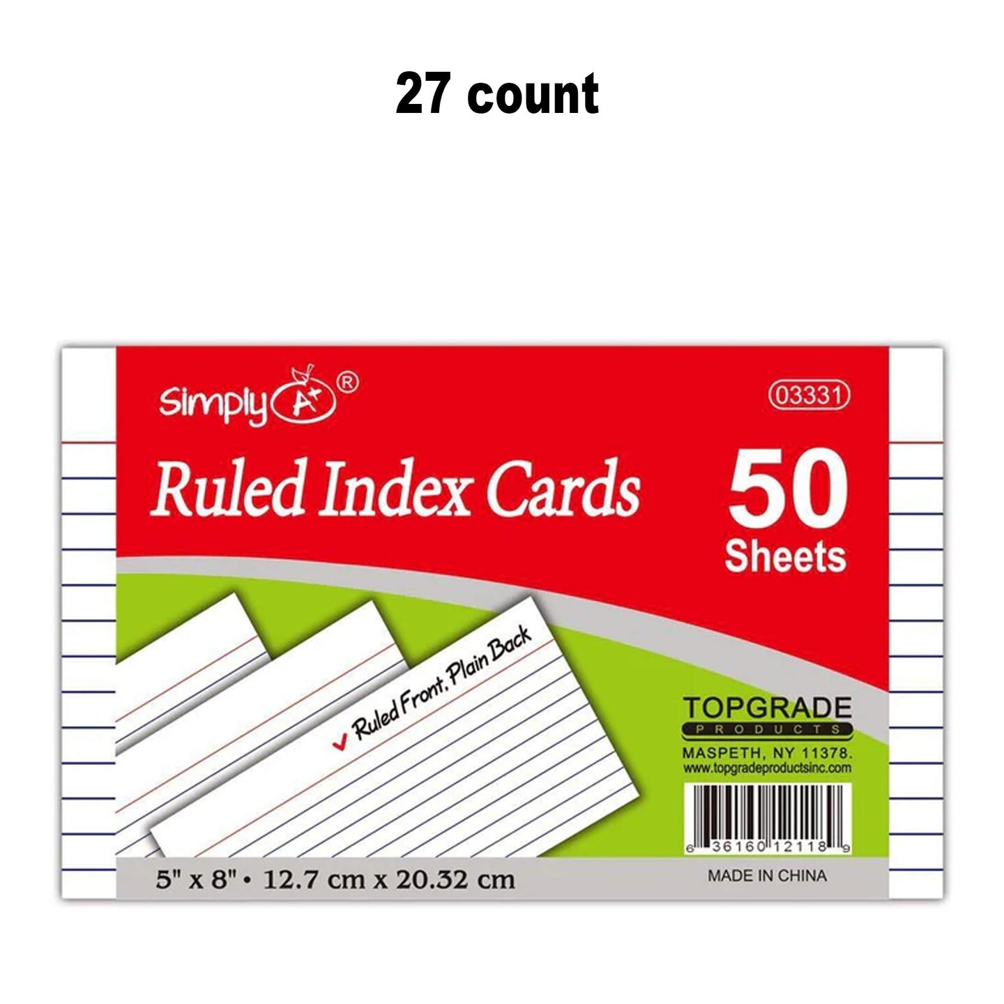 50Ct 5x8 Inches Ruled Index Cards Large and Durable for Neat Notes and ...