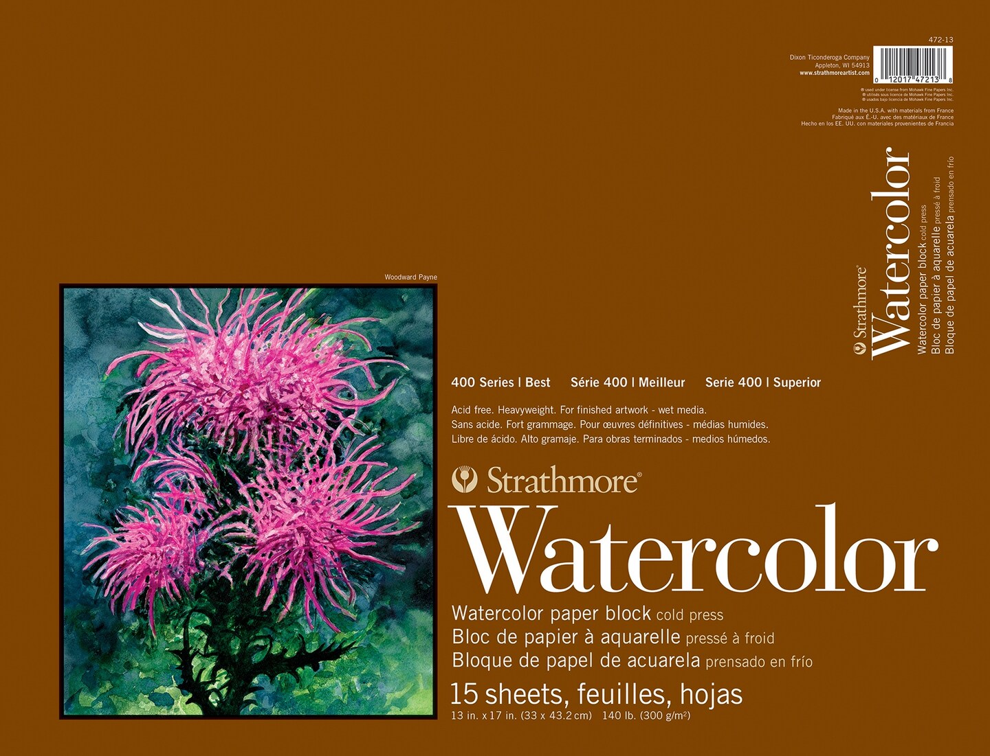 Strathmore 400 Series Water Color Block Cold Press 13"X17"-Glue Bound ...