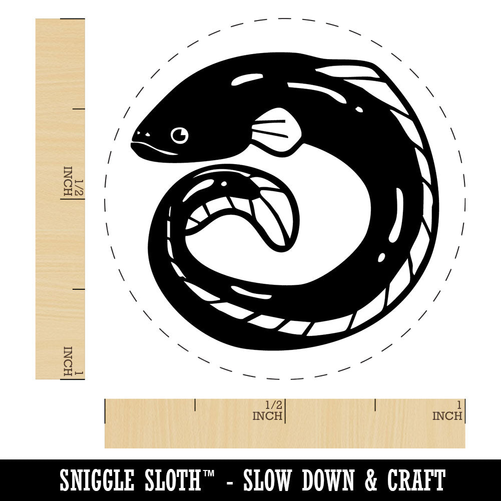 Freshwater Eel Fish Food Self-Inking Rubber Stamp for Stamping Ink ...