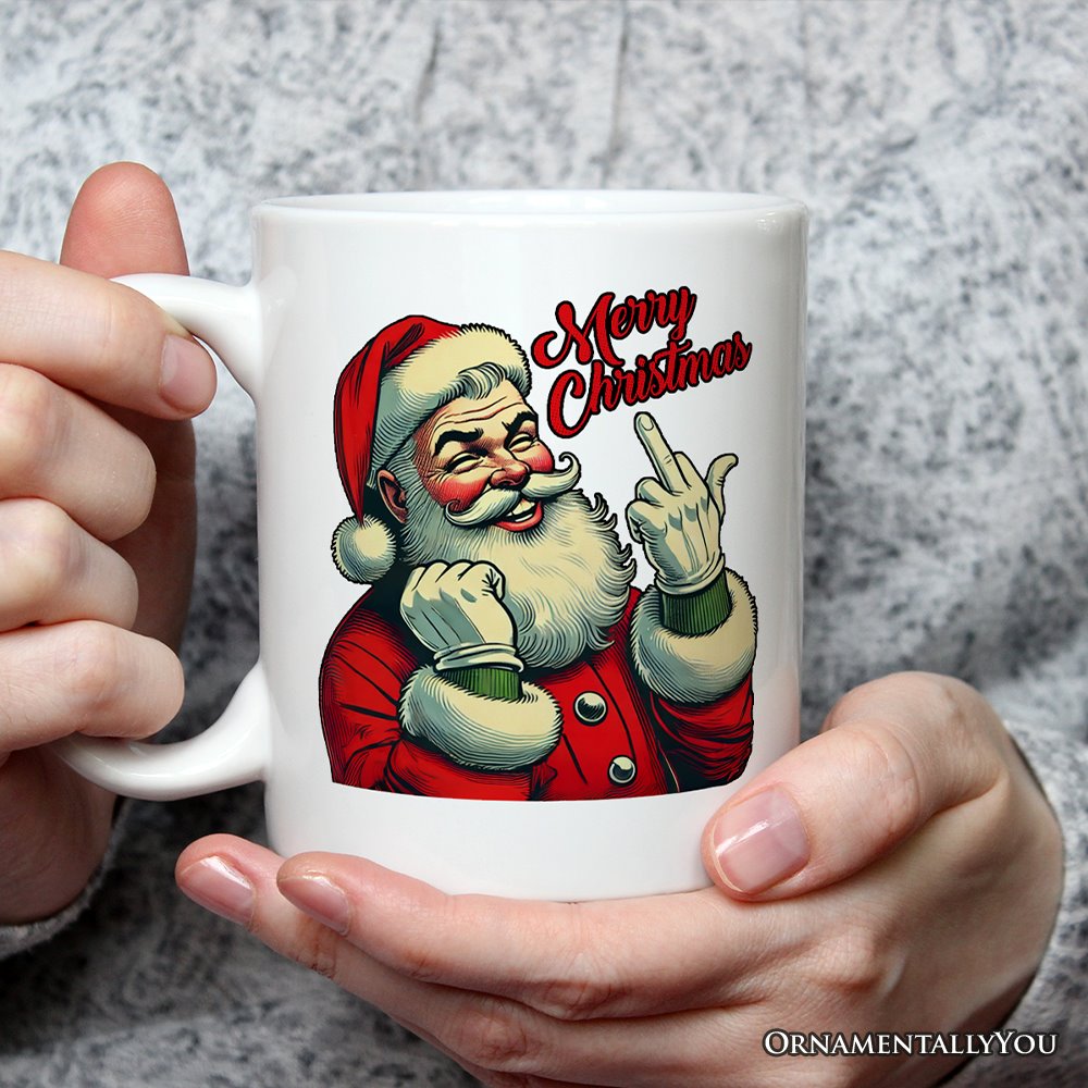 Santa Middle Finger Christmas Mug, Vintage Humorous Gift | Michaels