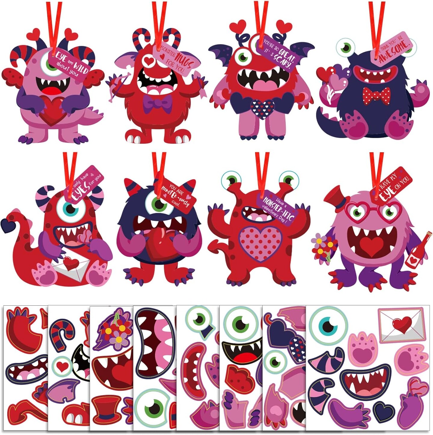 40 Sets Valentine's Day Crafts Kits for Kids, Valentine's Day DIY ...