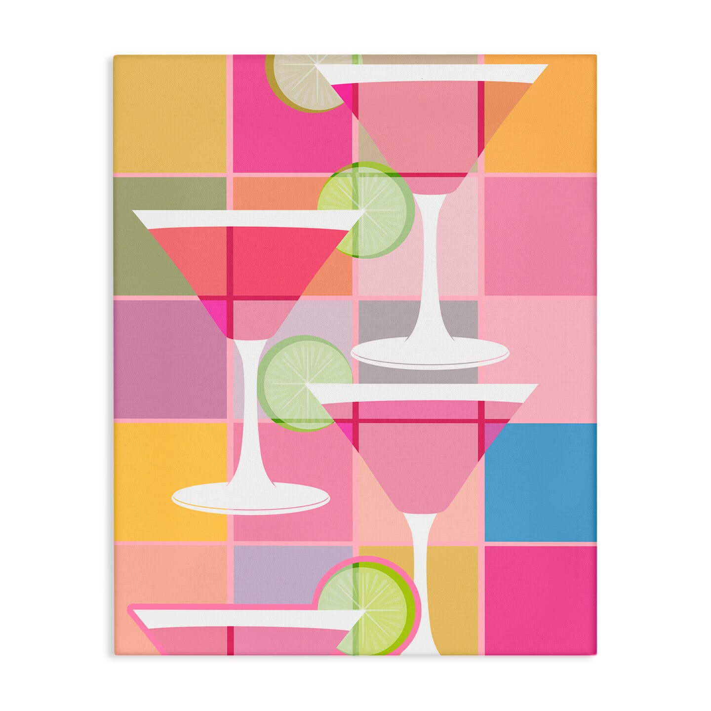 Stupell Industries Cocktail Squares Design Canvas Wall Art Design by SD ...