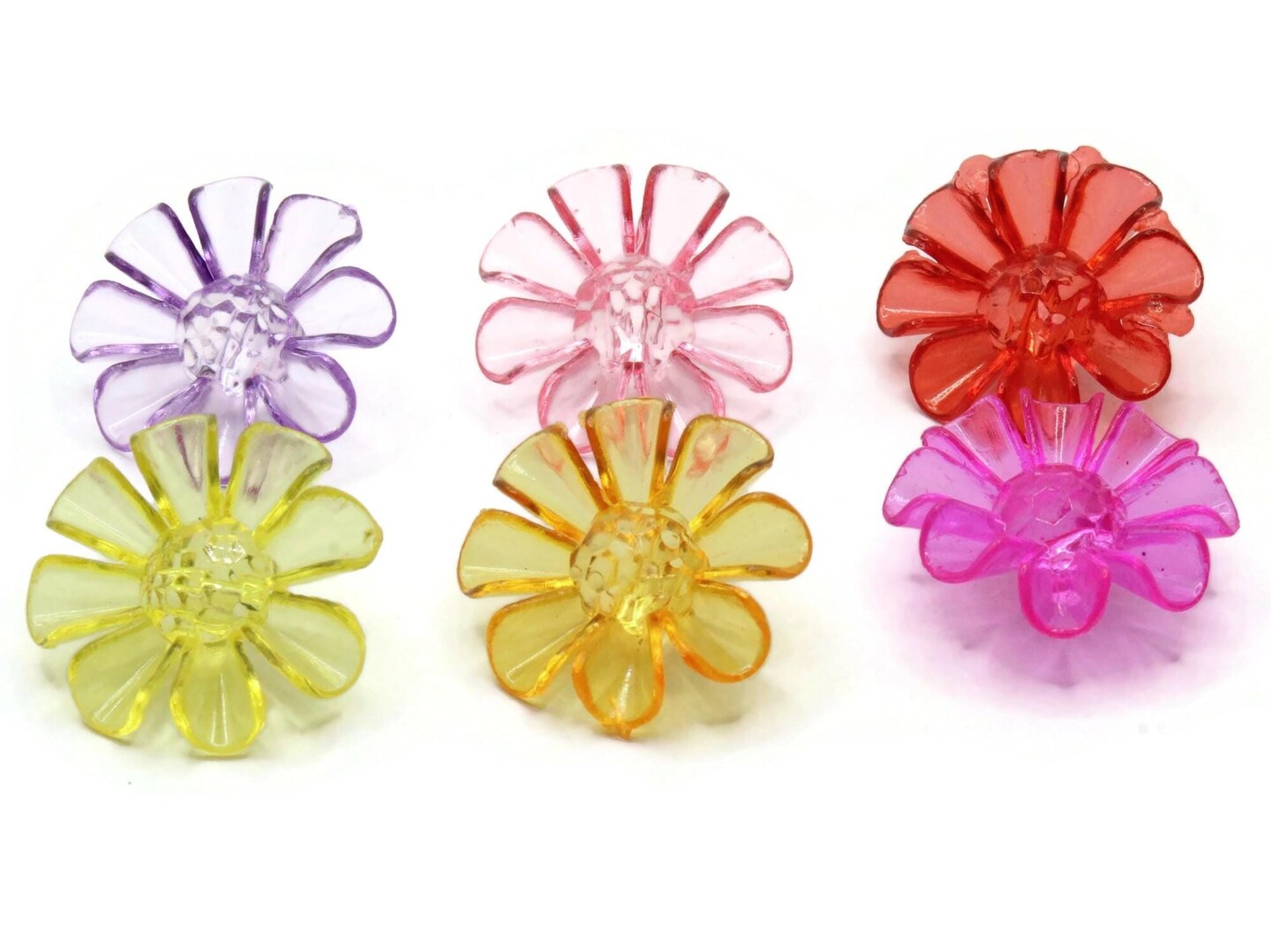 6 30mm Large Mixed Color Flower Plastic Shank Buttons | Michaels