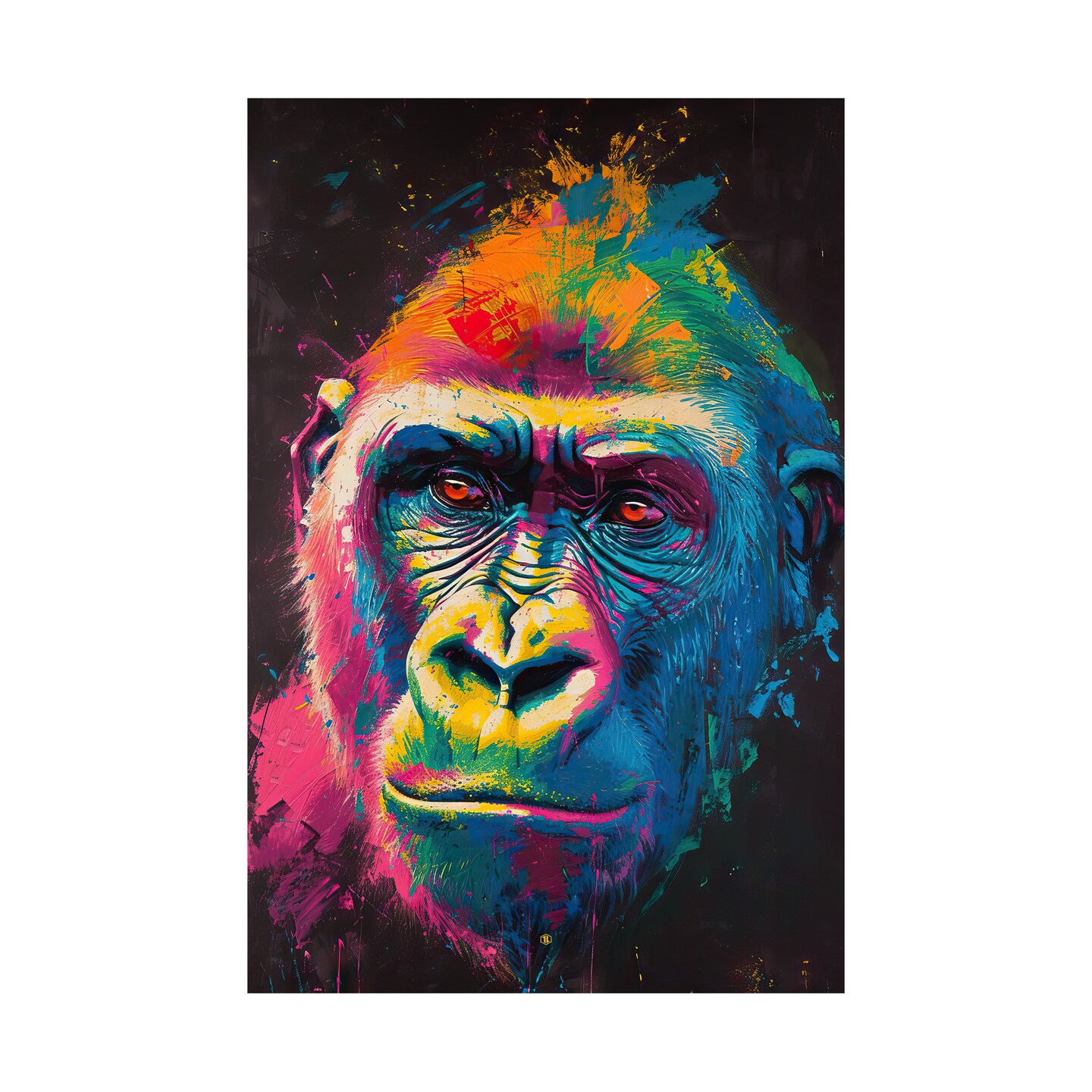 Gorilla Poster, Animal Print, Office Poster, Home Decor | S2 ...
