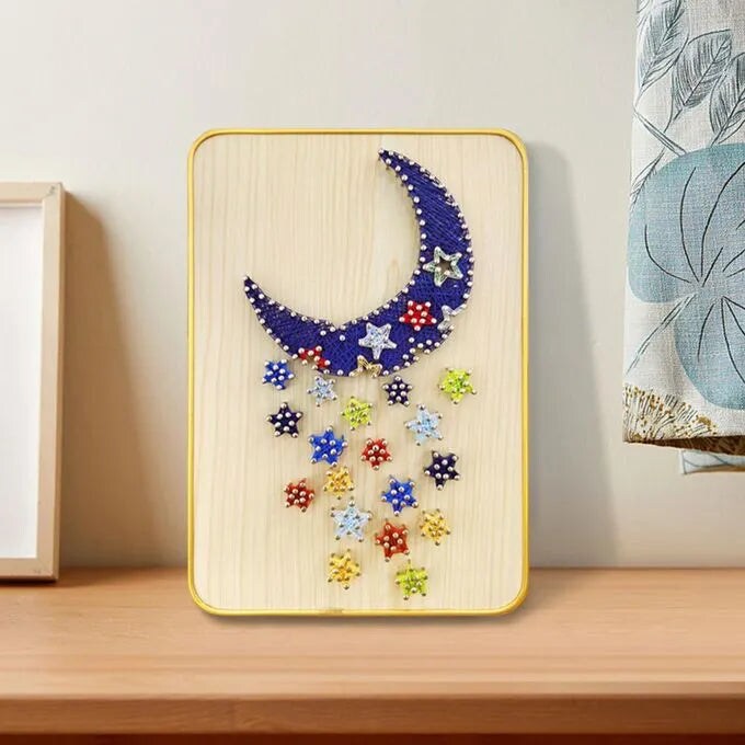 Moon String Art Kit with Stand. Simple Decorative DIY String Art Craft ...