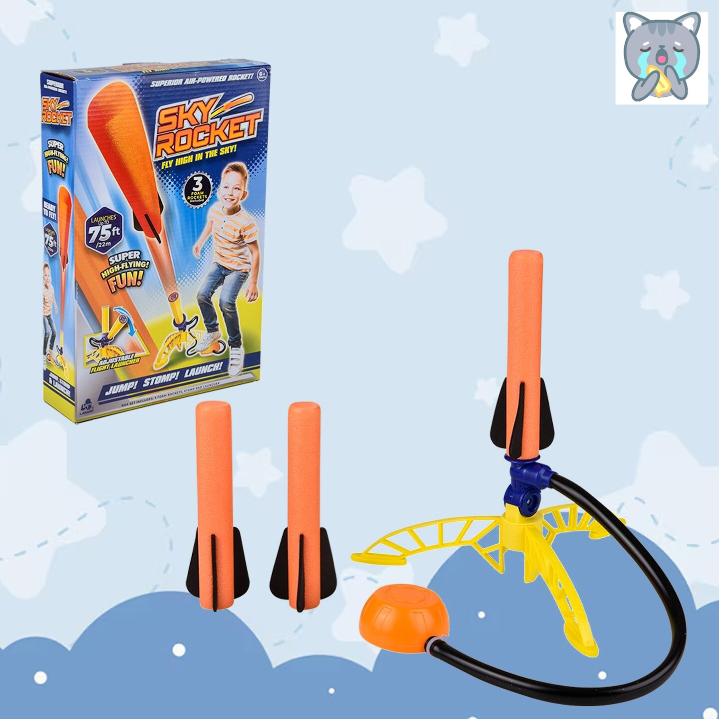 Lanard Sky Rocket Air Powered Foam Rocket Toy Launches Up To Seventy ...