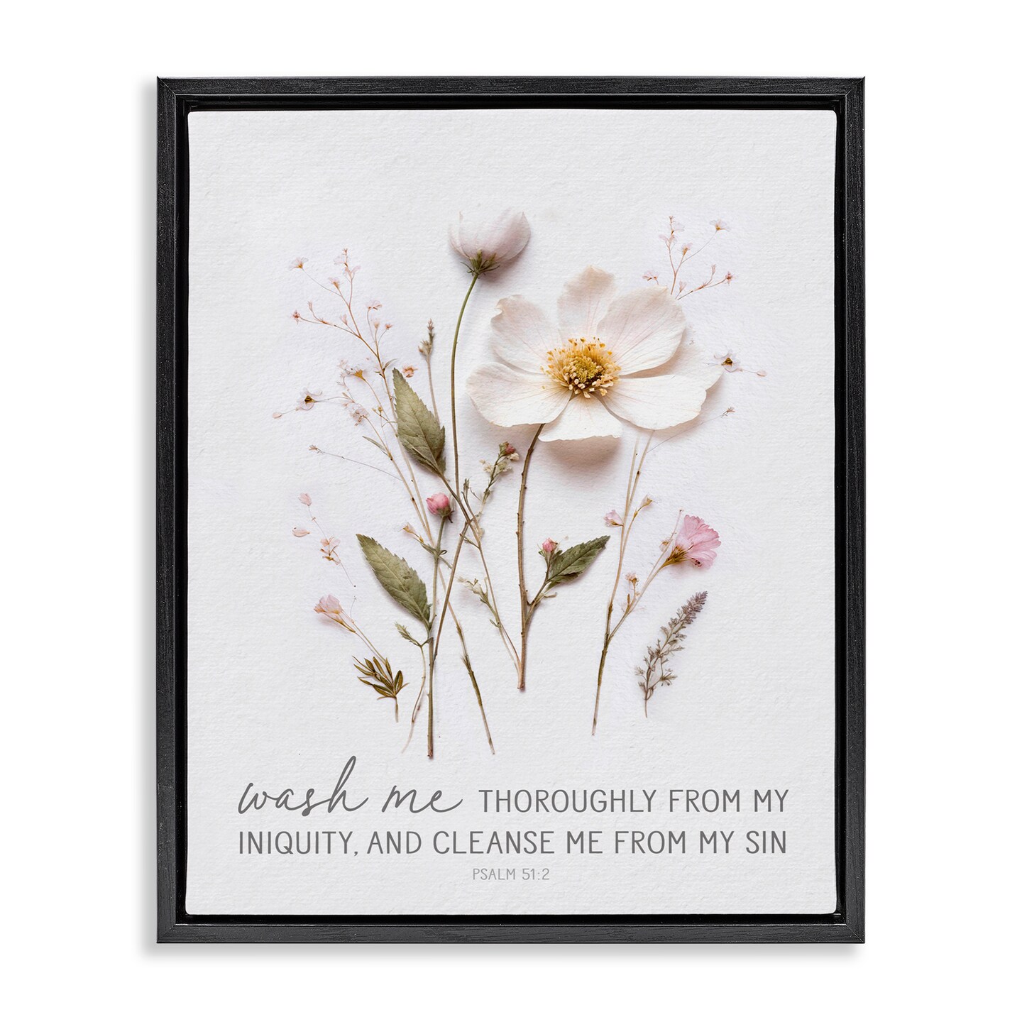 Stupell Industries Pressed Flower Proverb Floating Frame, design by ...