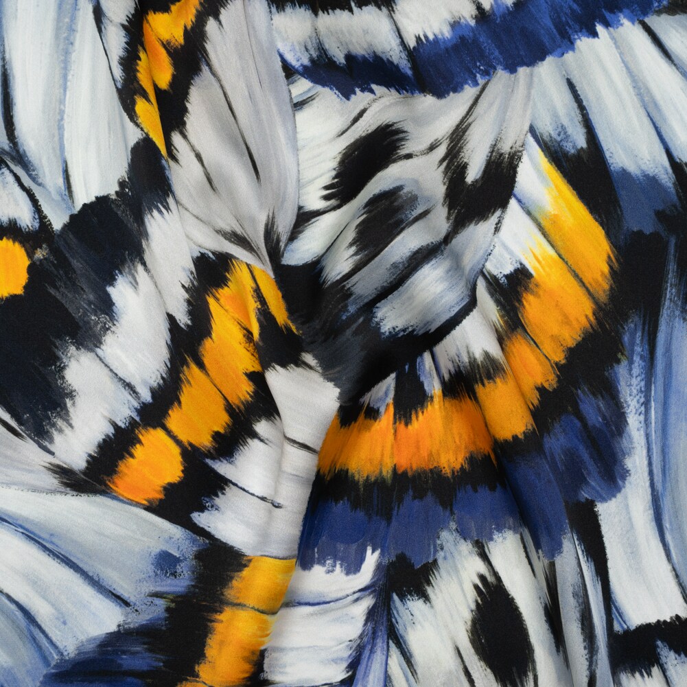1 Yard Silk Charmeuse Butterfly Wing Print Fabric Italian Made Golden ...
