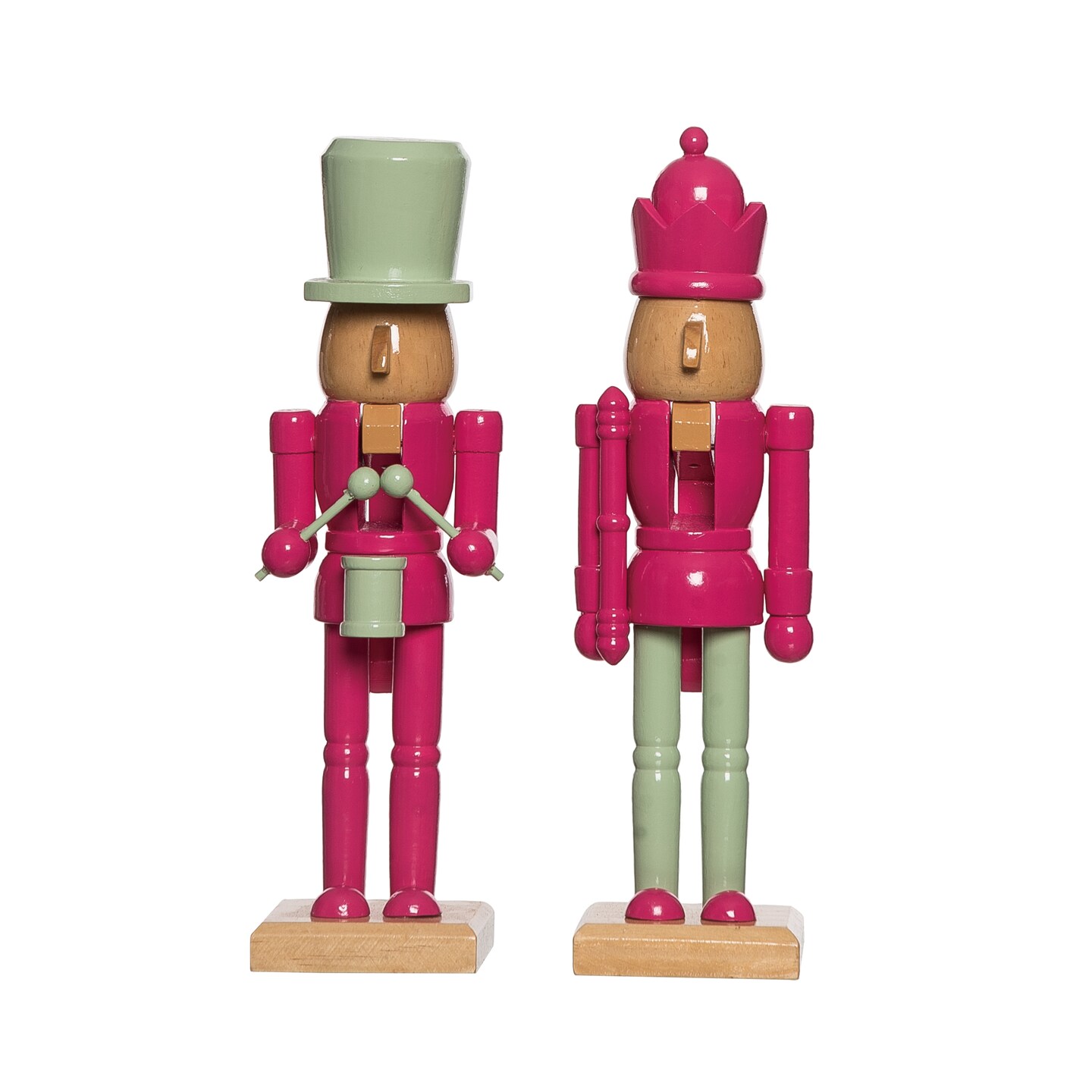 Large Wood Color Block Nutcracker Decor Set of Two Christmas | Michaels