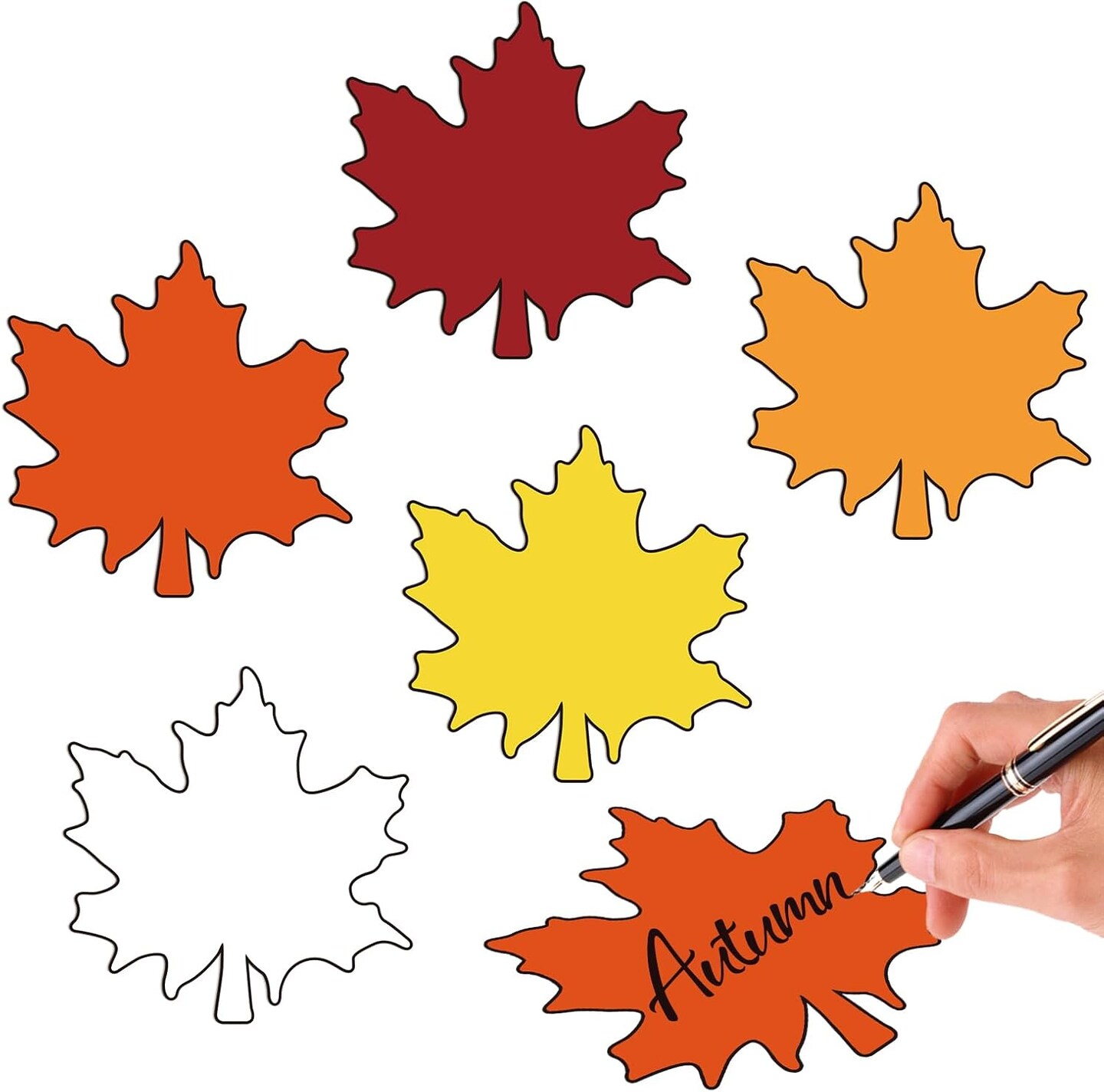 45Pcs Fall Leaf Cutouts Maple Leaves -Orange,red,white,yellow | Michaels