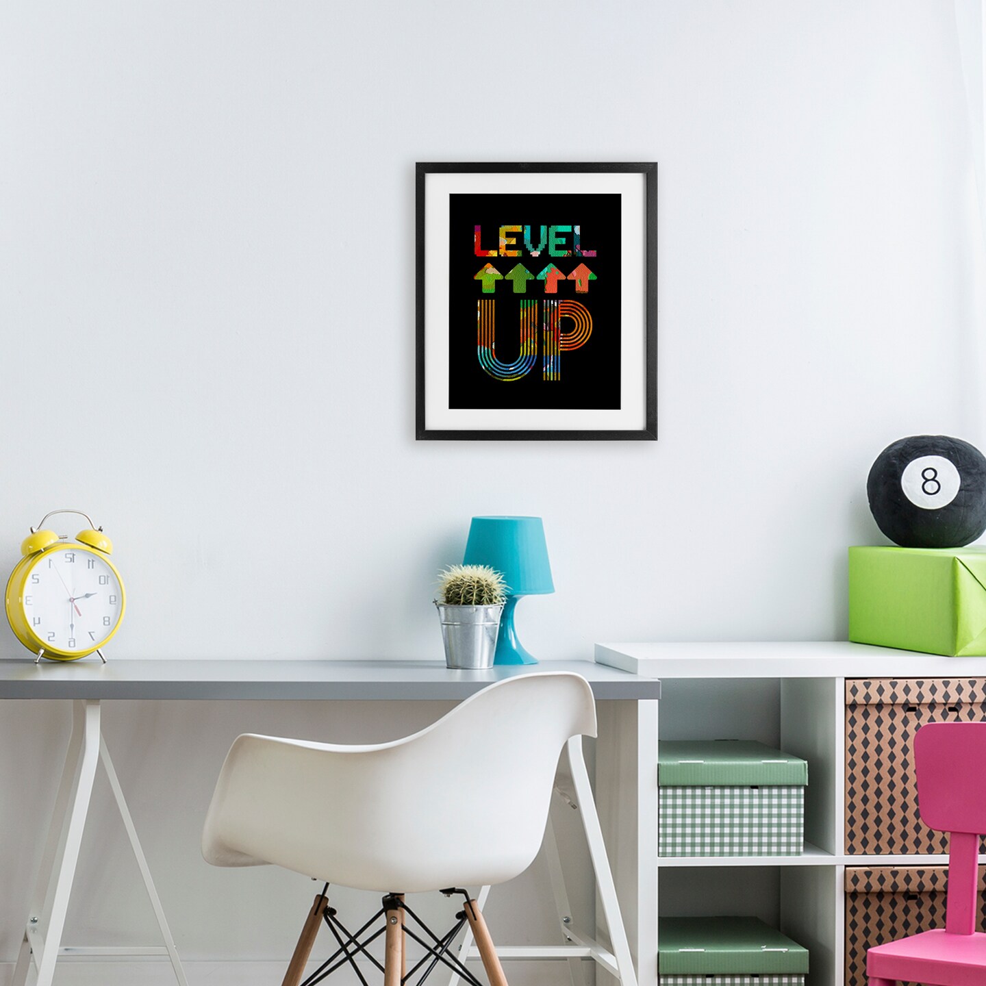 Stupell Industries Collaged Retro Level Up Framed Print Under Glass ...