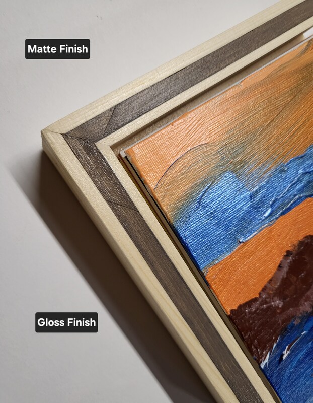 *Gloss Clear with Gray* Thick Border Pinstripe Canvas Floating Frame ...