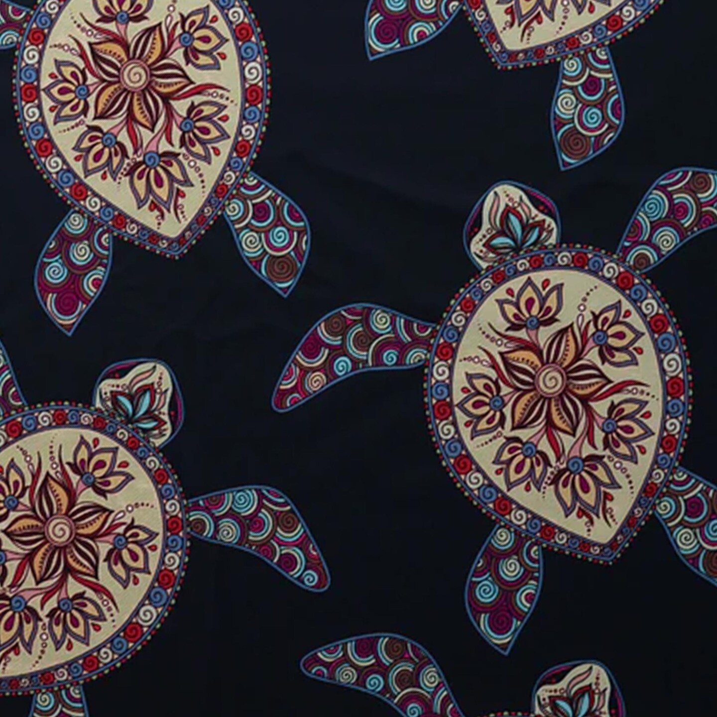 Decorated Sea Turtles Printed Spandex Fabric | Michaels