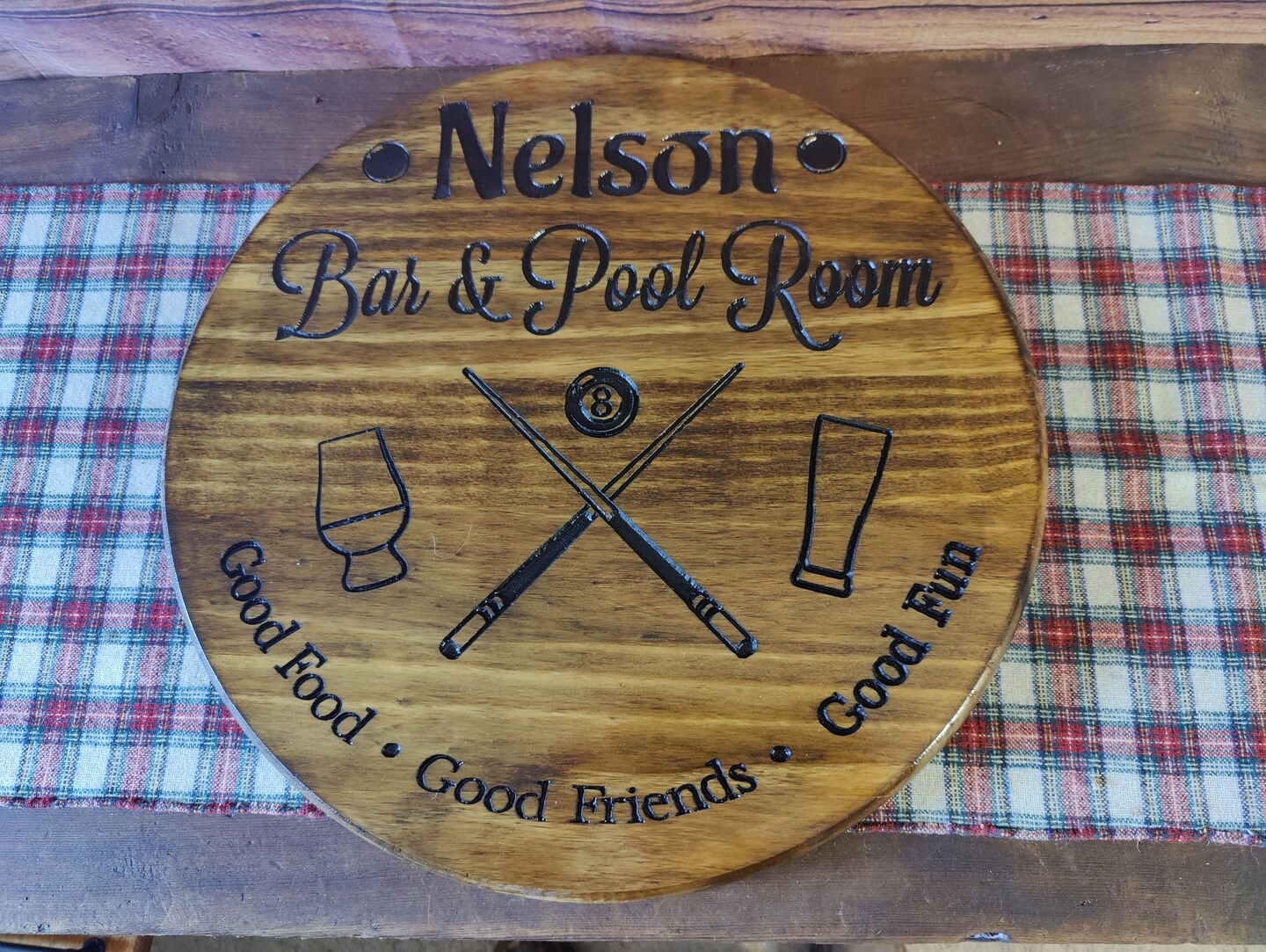 Custom Man Cave Home Bar Sign - Personalized Pool Room Bar or Grill ...