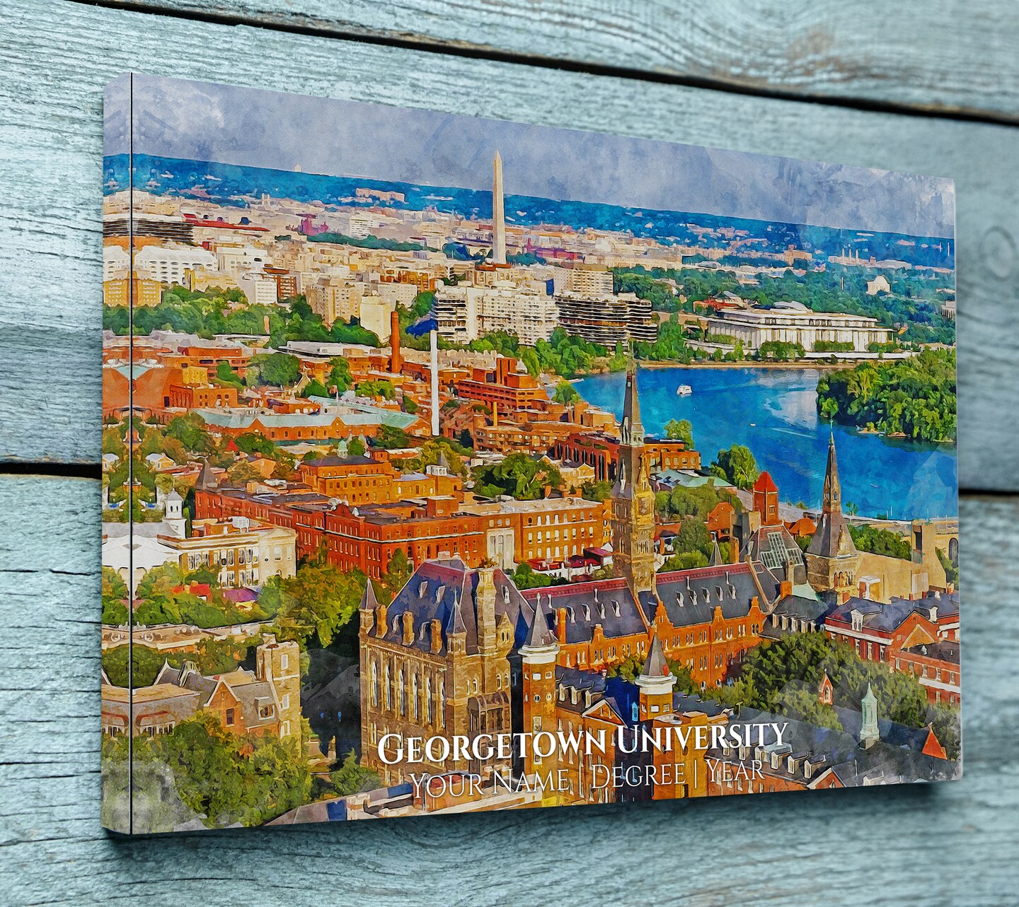 Georgetown University watercolor. Graduation gift, Georgetown ...