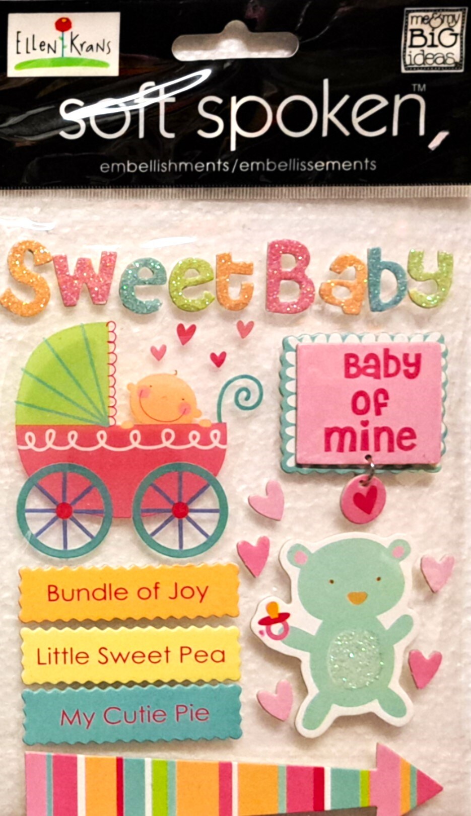 Me & My Big Ideas Sweet Baby Dimensional Stickers With Glitter | Michaels