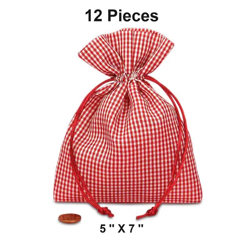 Gingham Red Sacks 5'' x 7'' Stylish Storage Solution | Michaels