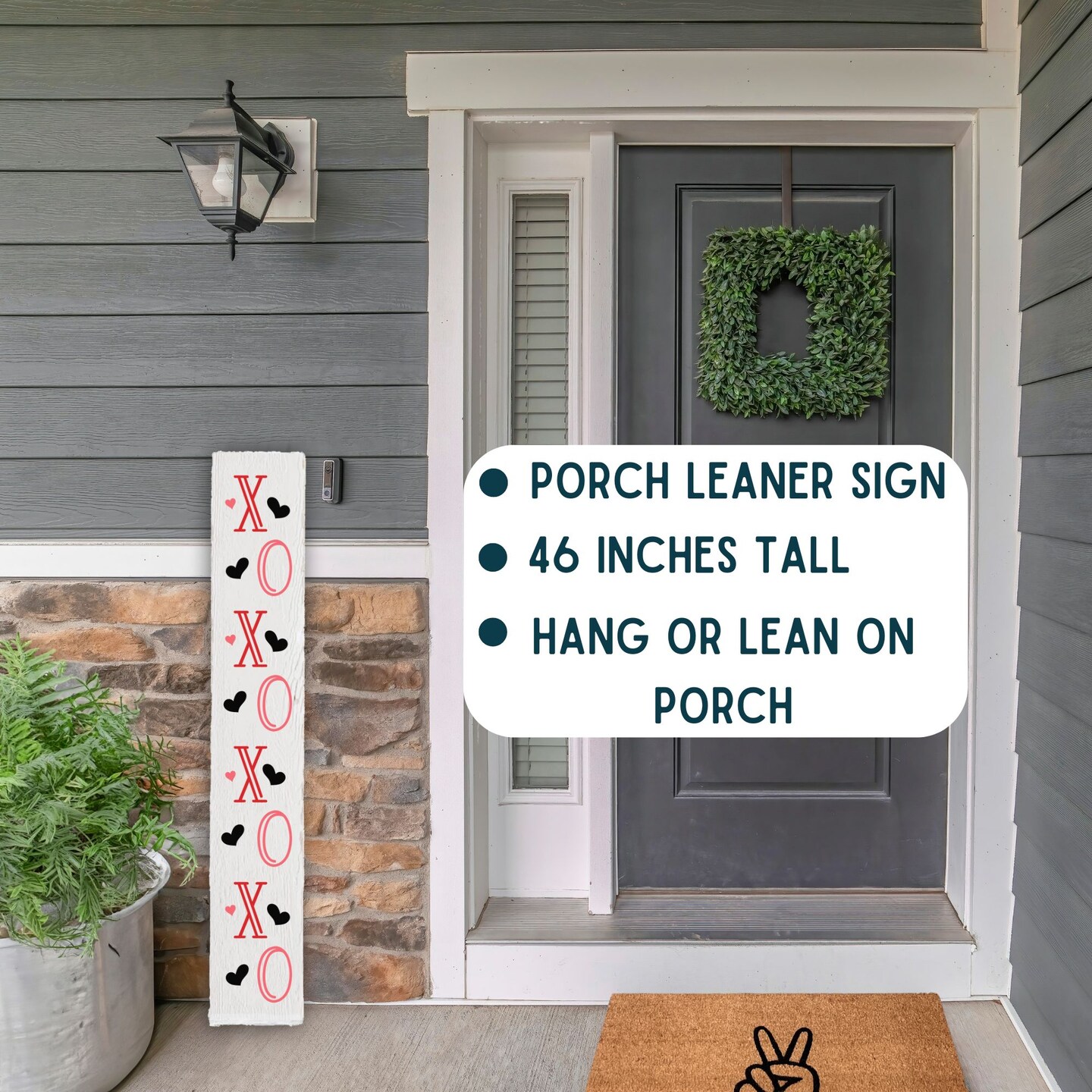 Valentines Front Porch Sign, Valentines Porch Decor, XOXO Front Door ...