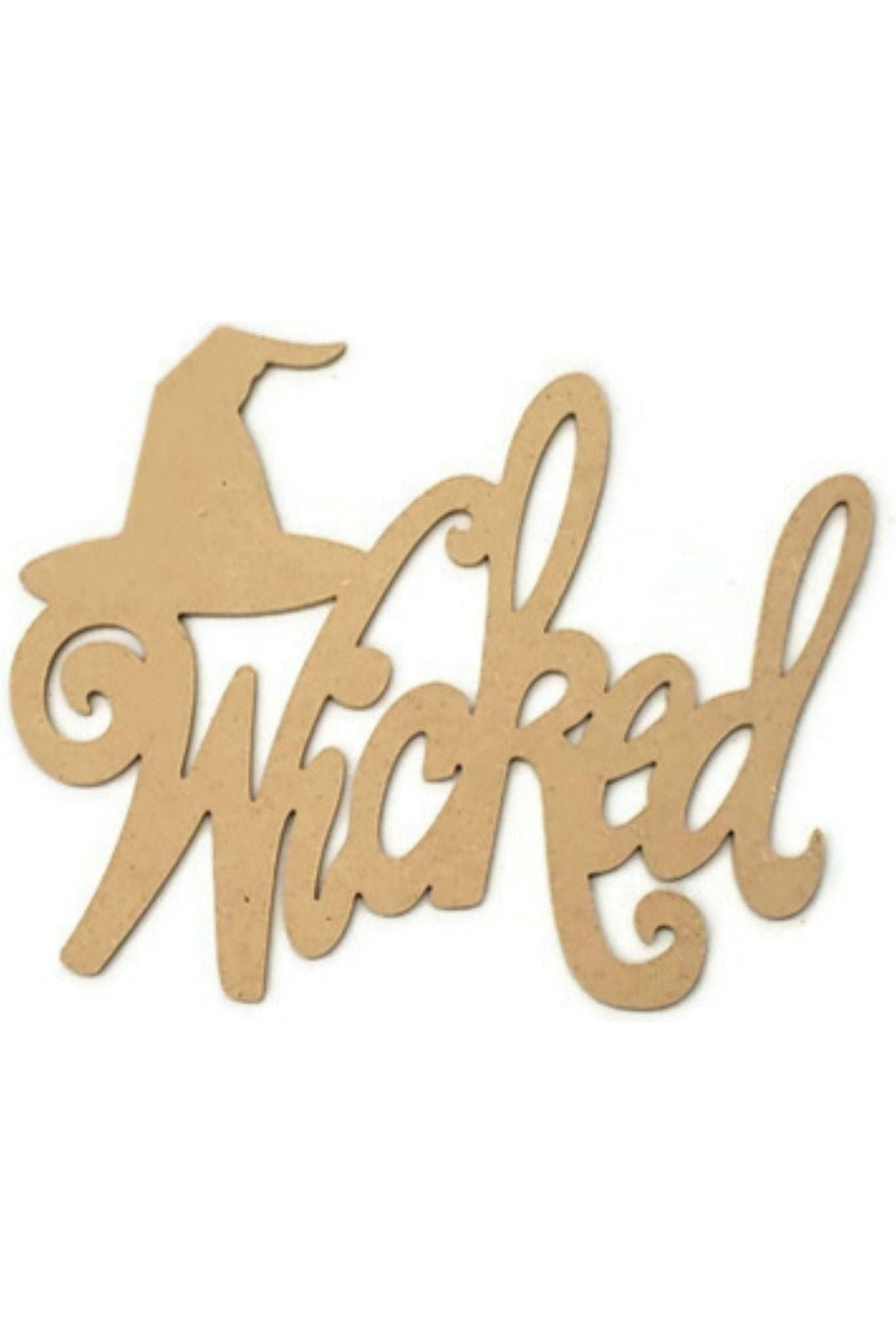 Wicked Script Wood Cutout with Witch Hat | Michaels