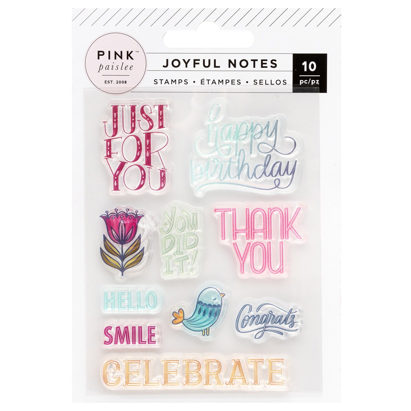 Pink Paislee Joyful Notes Clear Stamps-10/Pkg | Michaels